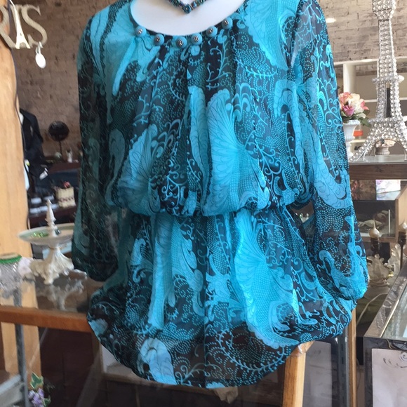Pretty Angel | Tops | Pretty Angel Silky Turquoise Top | Poshmark